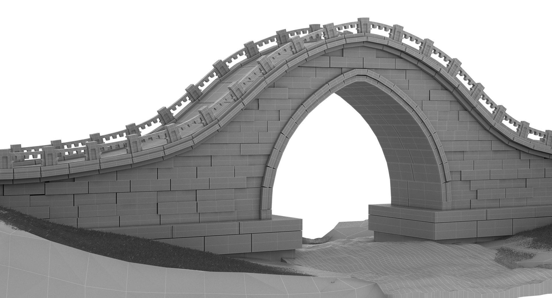 Stone Bridge 3d Model