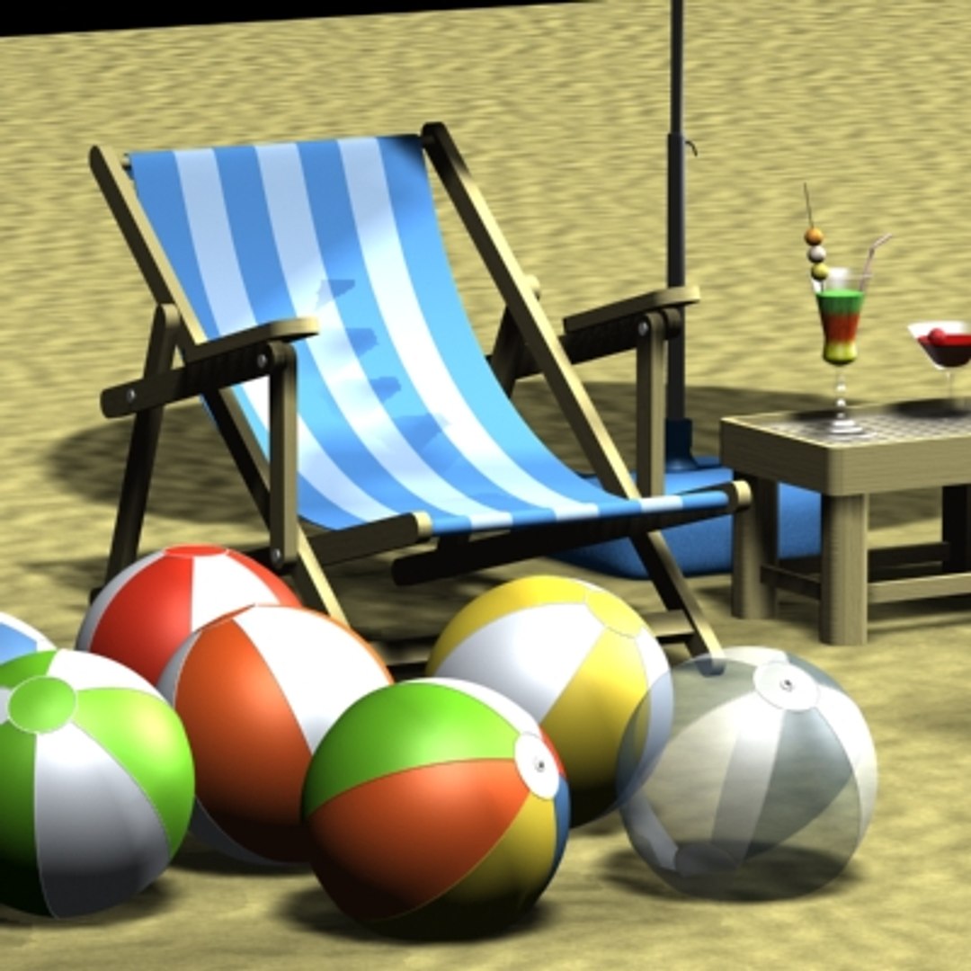 Beach Set 3d Model