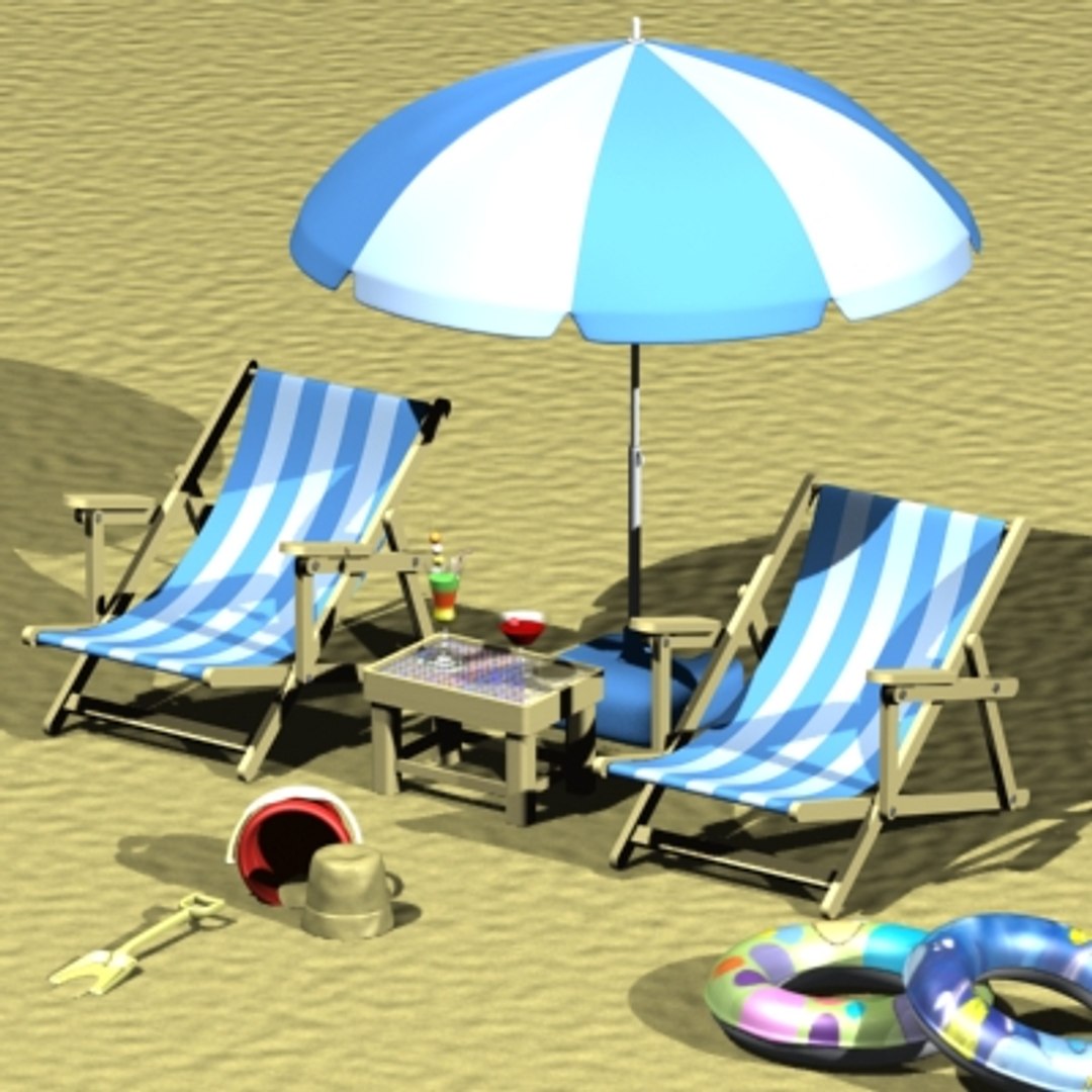 Beach Set 3d Model