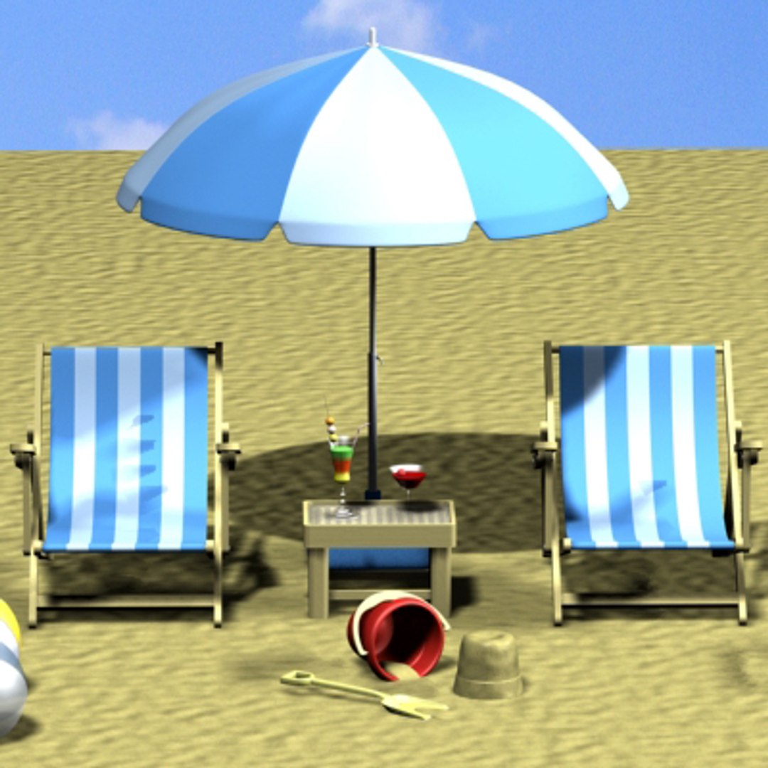 Beach Set 3d Model