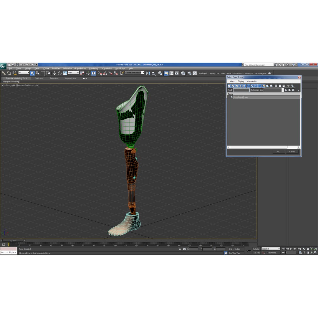 prosthetic leg 3d max