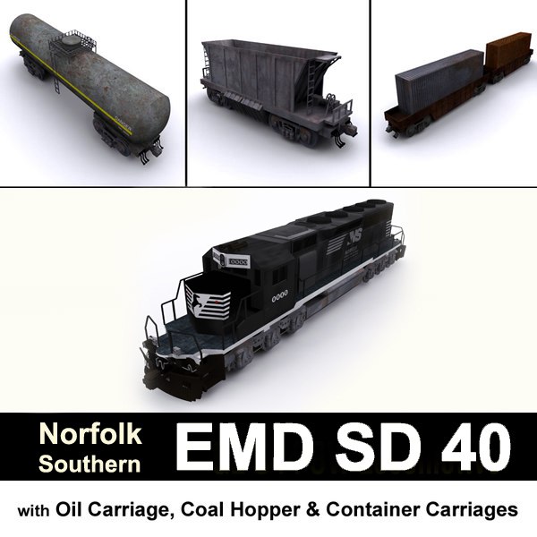 3d emd sd40-2 engines sf