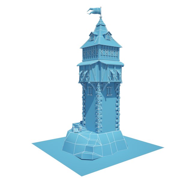 3d medieval defence tower buildings