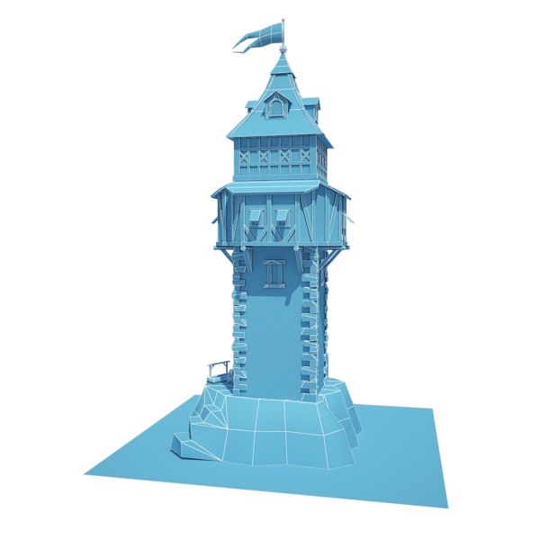 3d medieval defence tower buildings