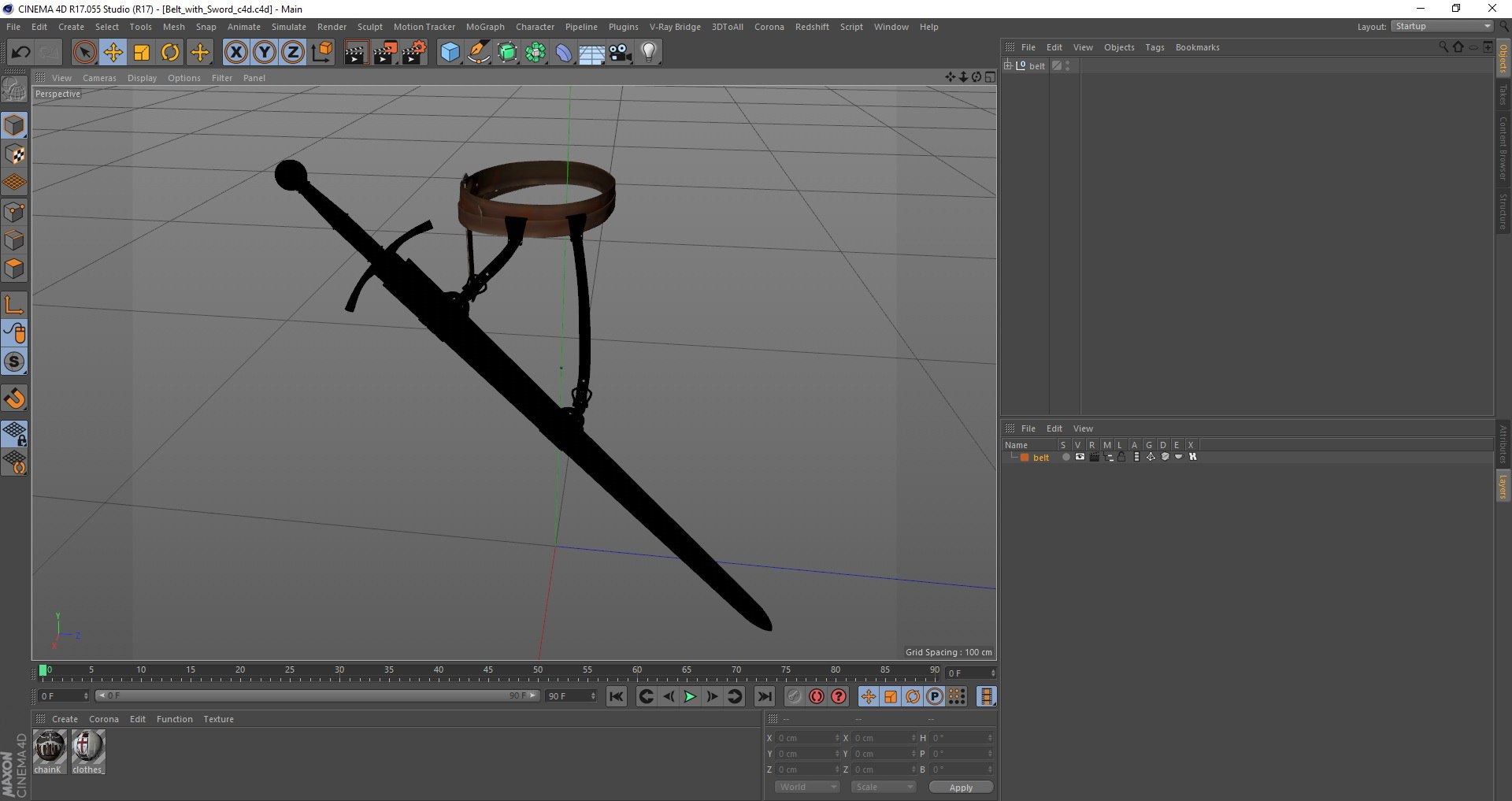 3D Sword Belt Model - TurboSquid 1511821