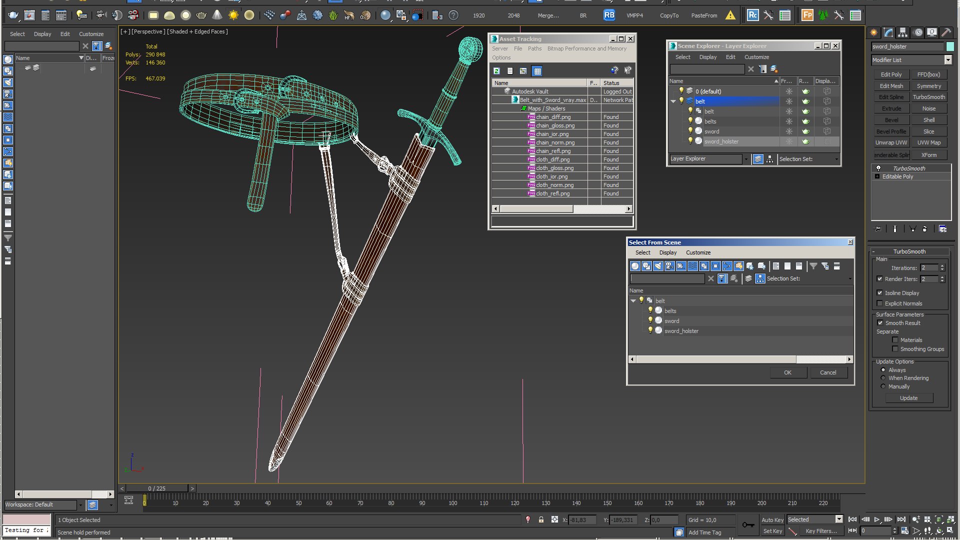 3D Sword Belt Model - TurboSquid 1511821