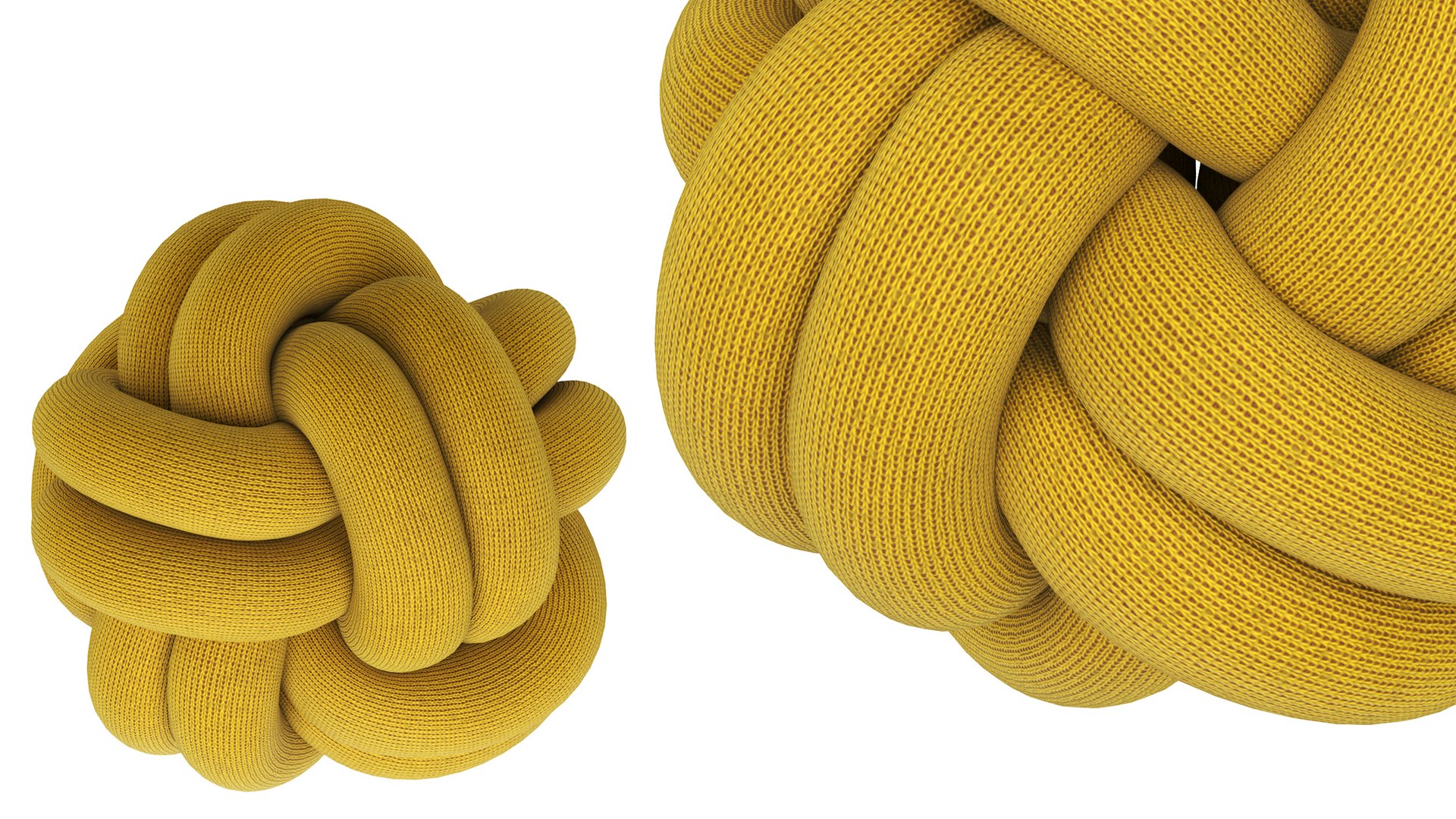Mustard Round Knot Pillow 3D - TurboSquid 1970905