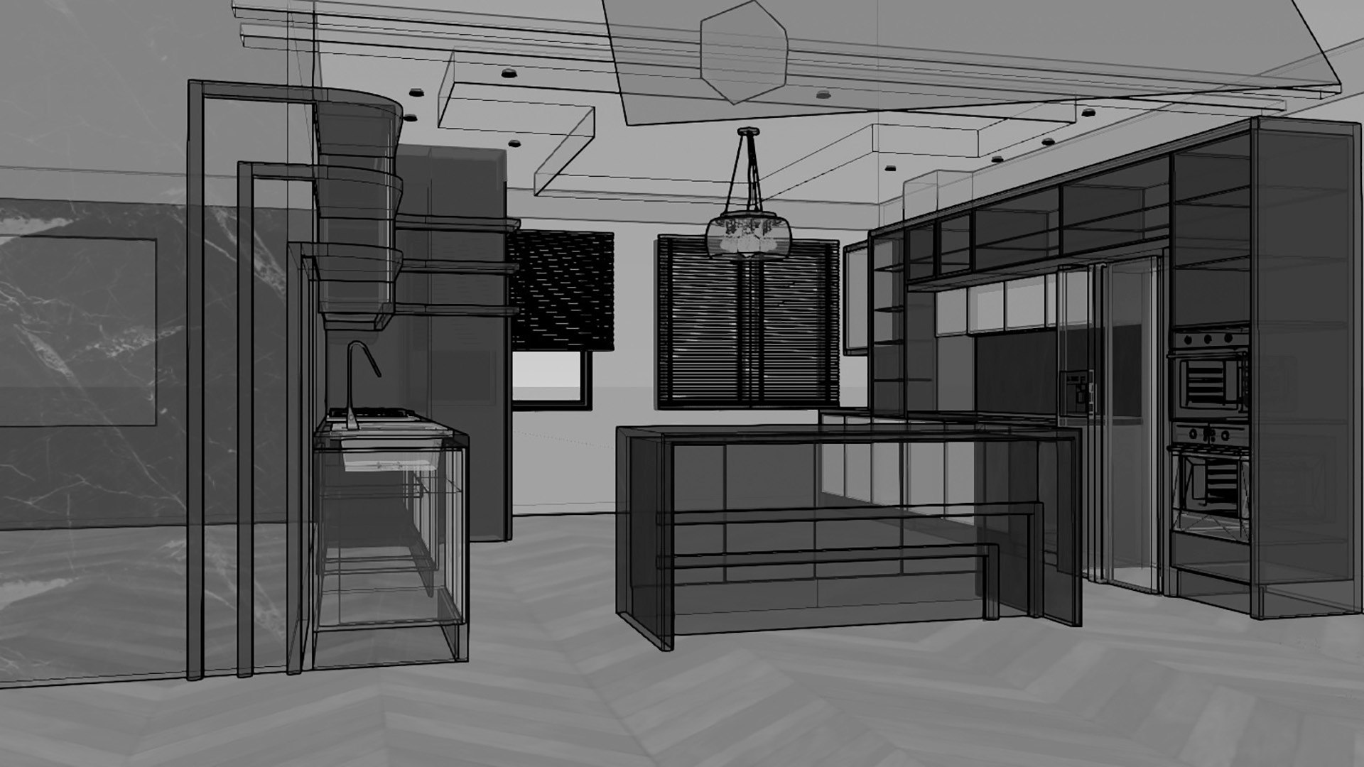 3D Modern Kitchen 3D Model With Beautiful Cabinets Model - TurboSquid ...