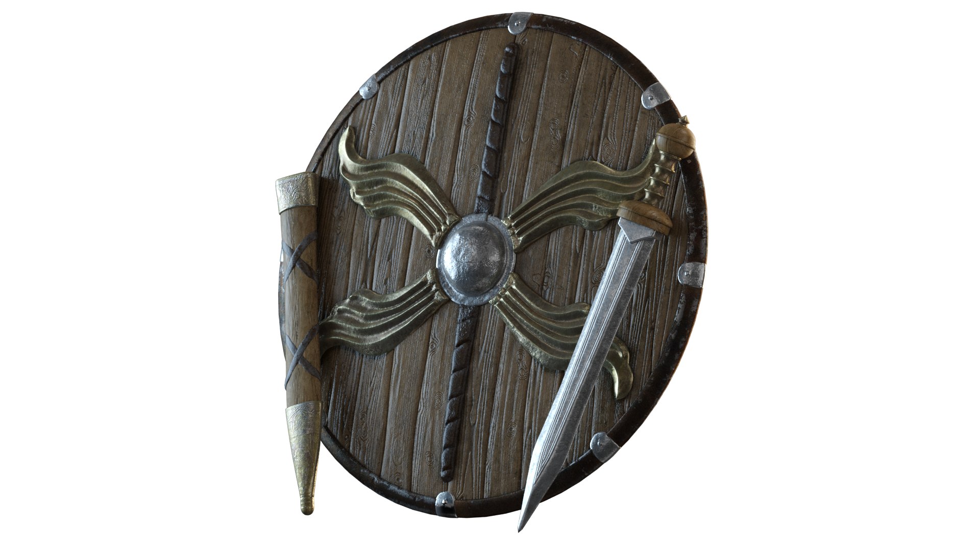 3D Gladiator Legionary Sword With Shield - TurboSquid 2236705