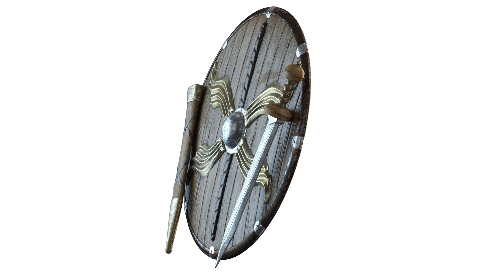 3D Gladiator Legionary Sword With Shield - TurboSquid 2236705
