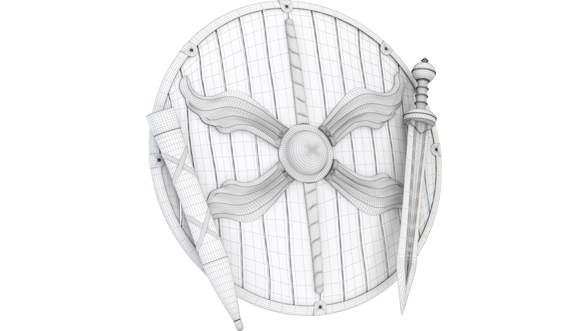 3D Gladiator Legionary Sword With Shield - TurboSquid 2236705