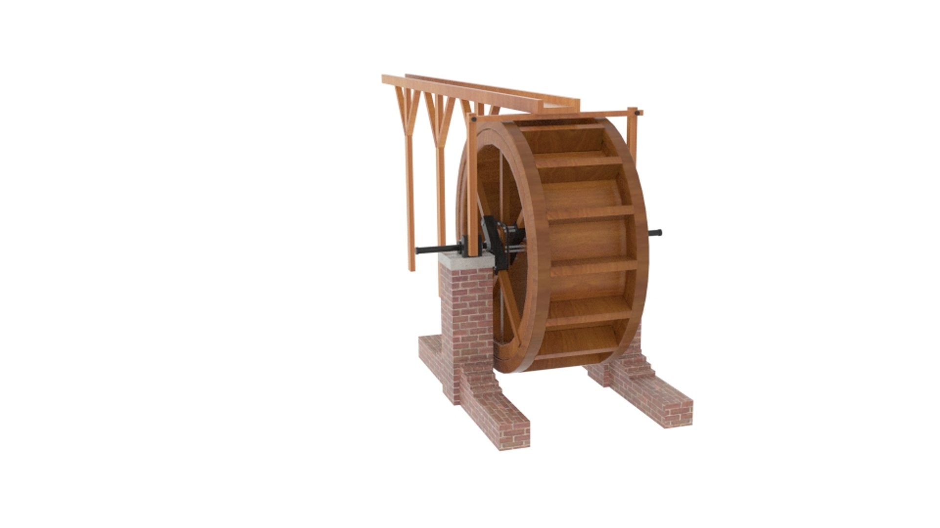 3D new water wheel | 1142338 | TurboSquid