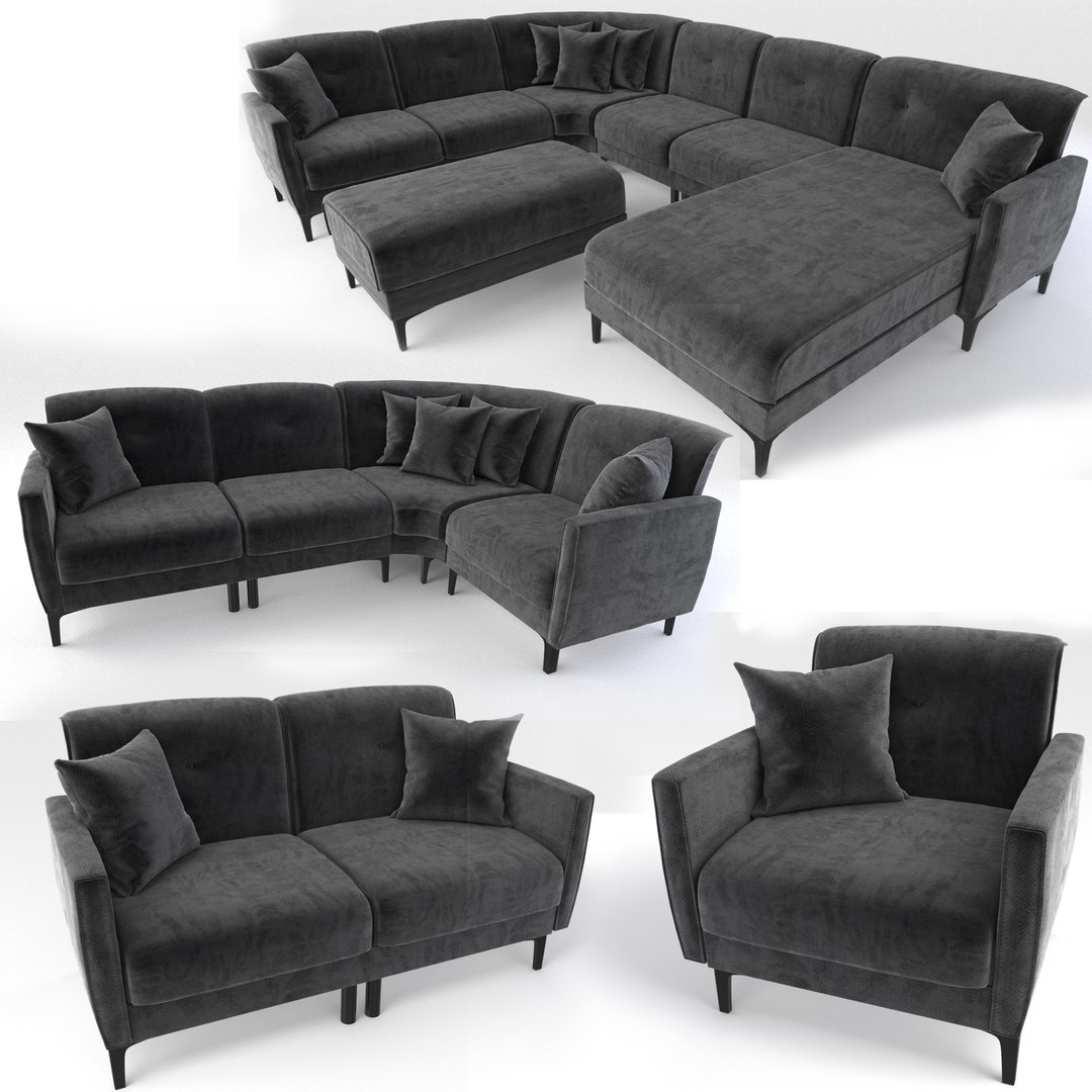 3D Modular Sofa Set Model - TurboSquid 1684629