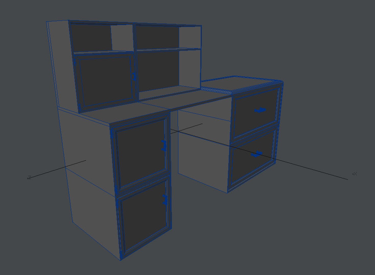 3d computer desk model