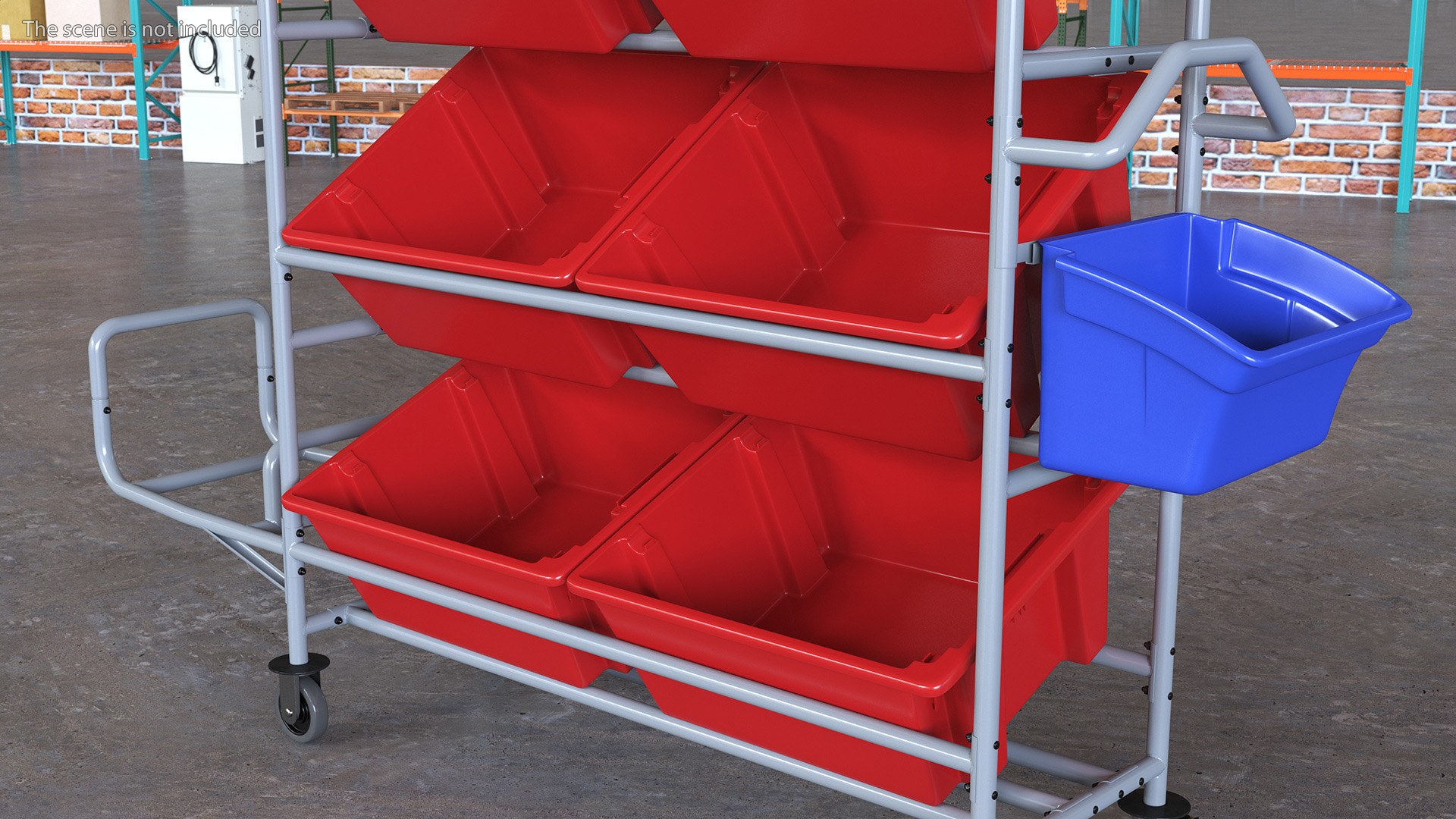 3D Model Commercial Tote Picking Cart - TurboSquid 2071803