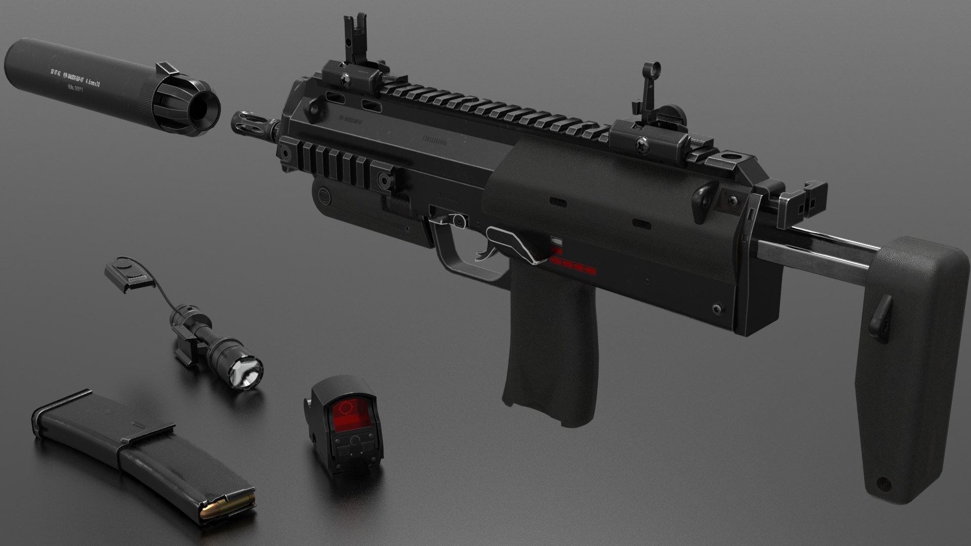 Mp7 Submachine Gun Fps - Tps 3D - TurboSquid 2404099
