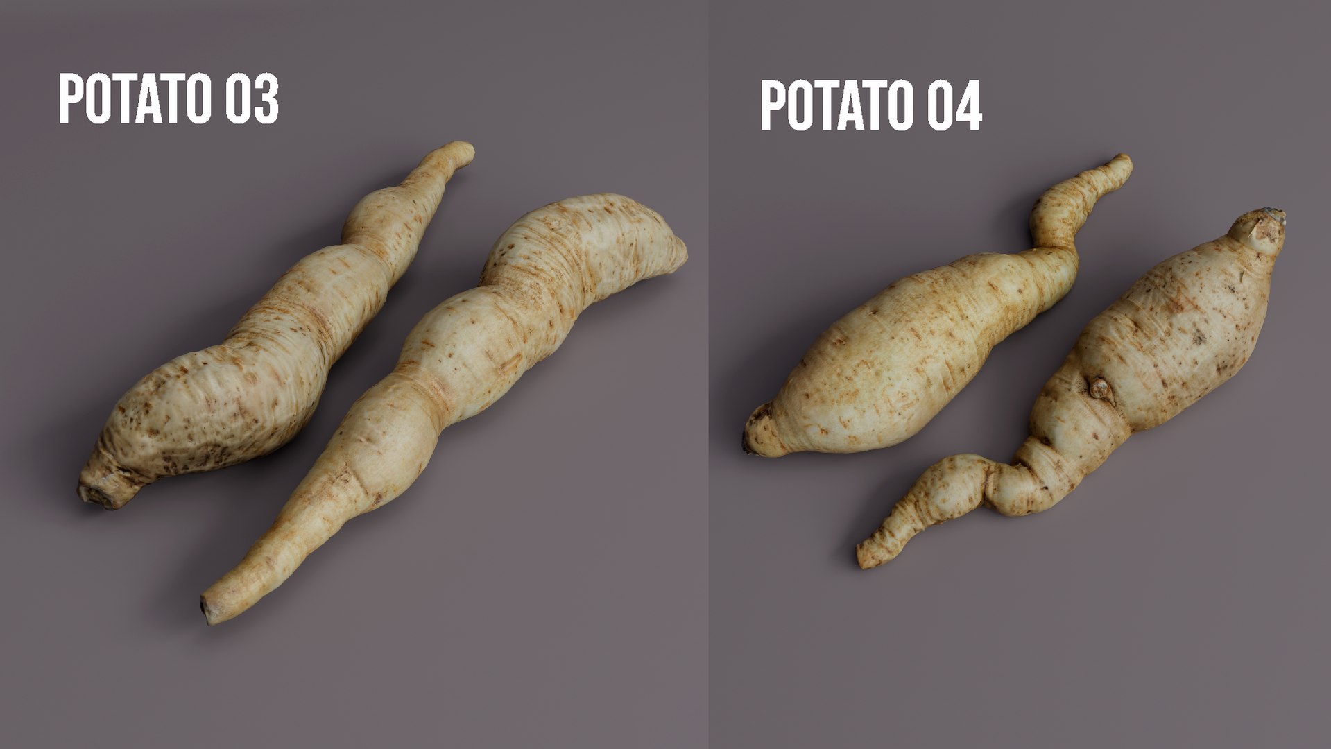 3D White Sweet Potato Pack - TurboSquid 2424842