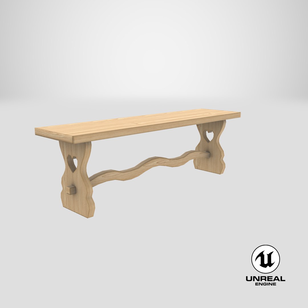 3D Model Wooden Bench - TurboSquid 2120899