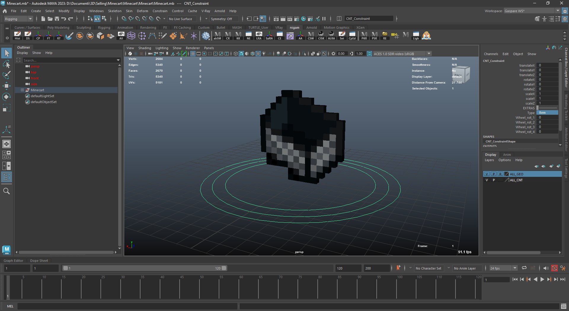 Minecraft Minecart 3D Model - TurboSquid 1929183