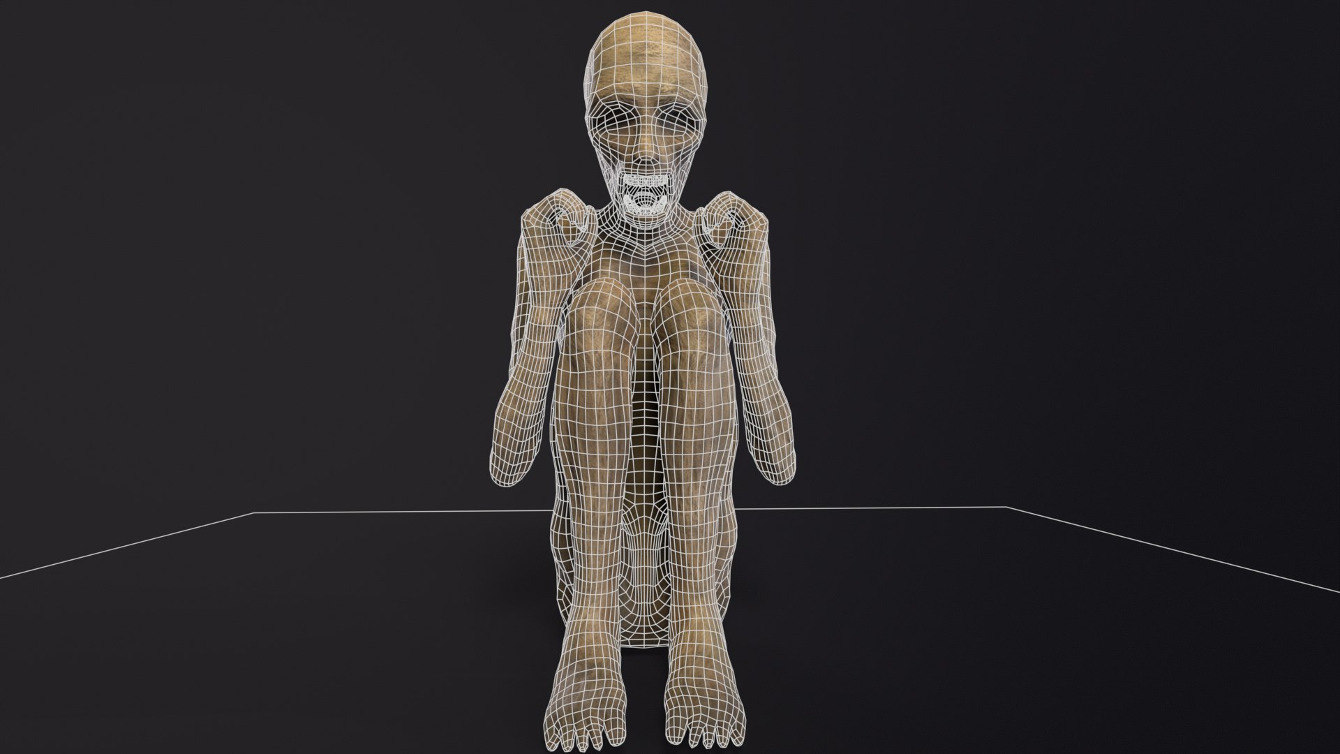 3D Naked Mummified Corpse - TurboSquid 2175244