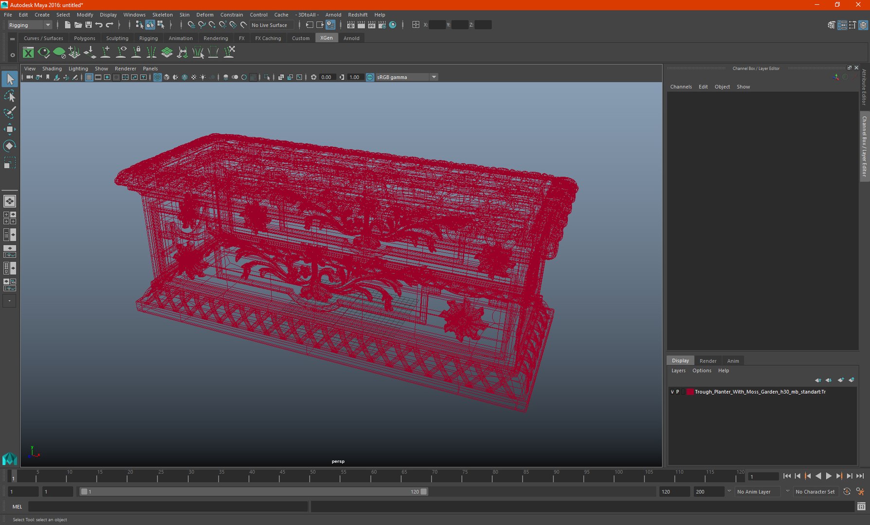 3D Trough Planter With Moss Garden h30 model - TurboSquid 1942195