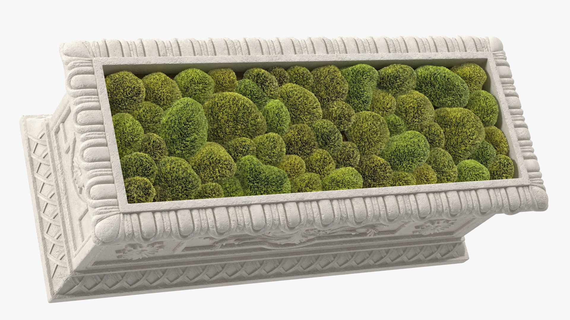 3D Trough Planter With Moss Garden h30 model - TurboSquid 1942195