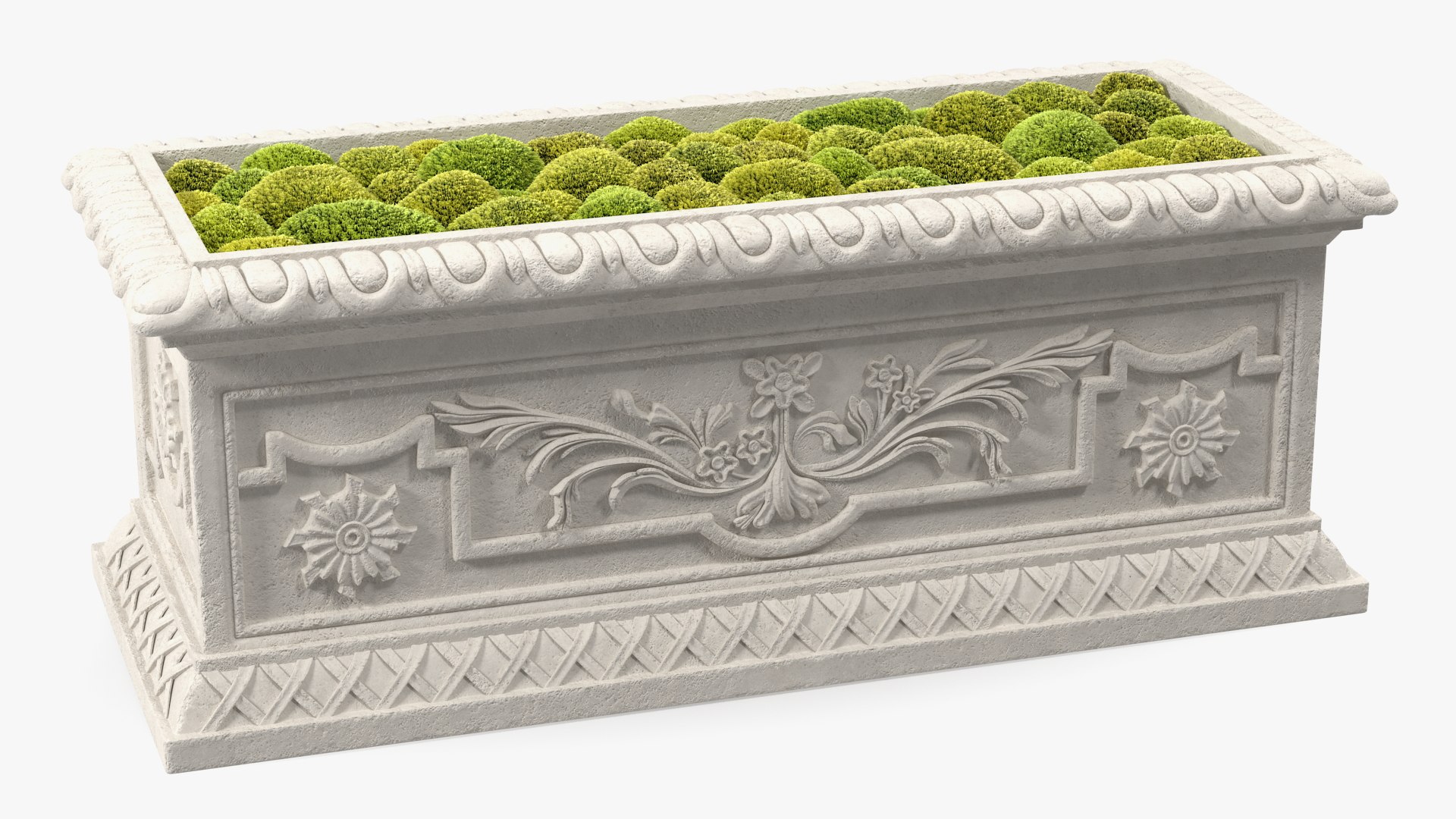 3D Trough Planter With Moss Garden h30 model - TurboSquid 1942195