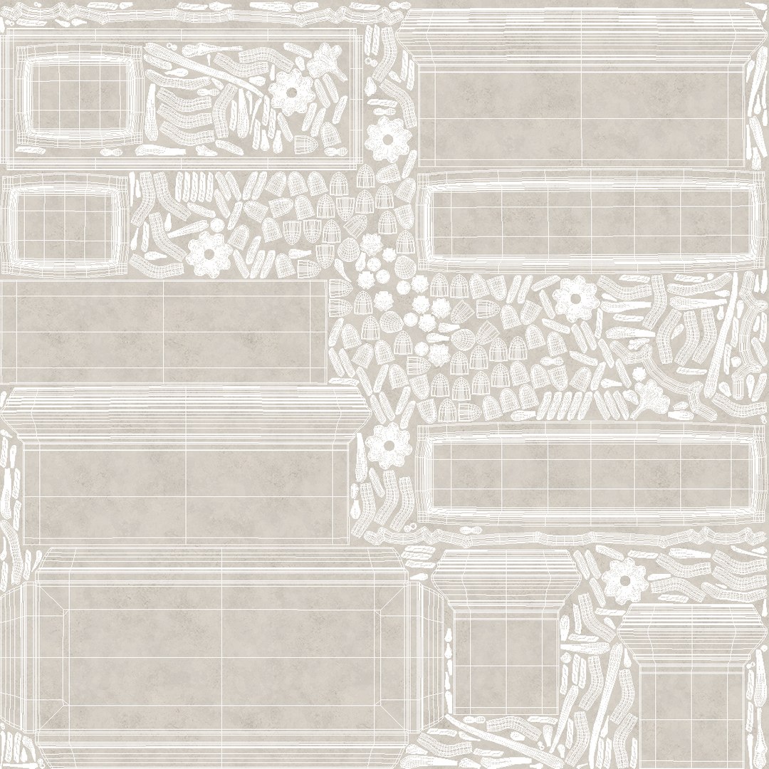 3D Trough Planter With Moss Garden h30 model - TurboSquid 1942195