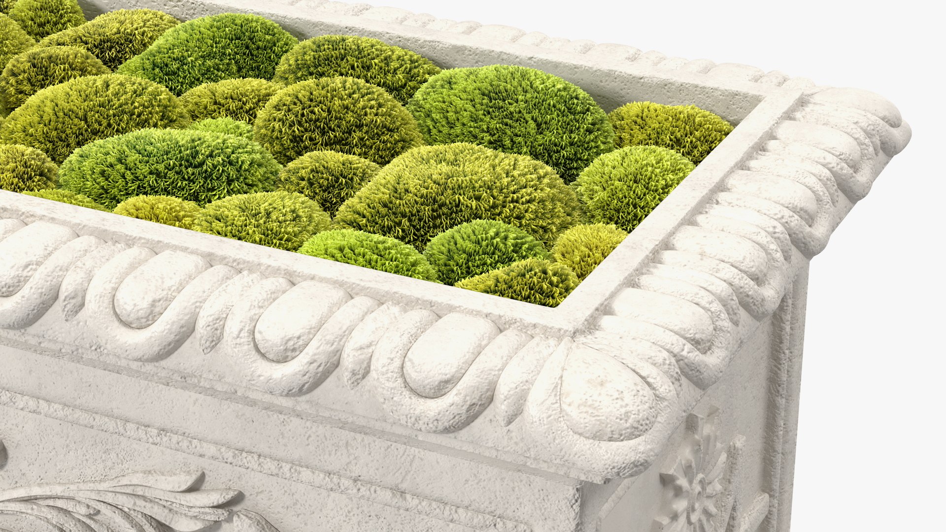 3D Trough Planter With Moss Garden h30 model - TurboSquid 1942195