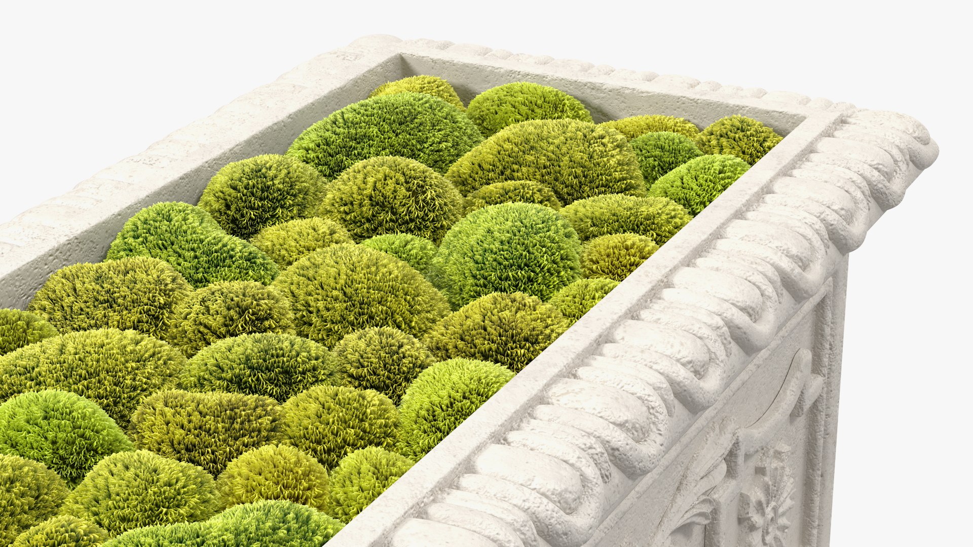 3D Trough Planter With Moss Garden h30 model - TurboSquid 1942195