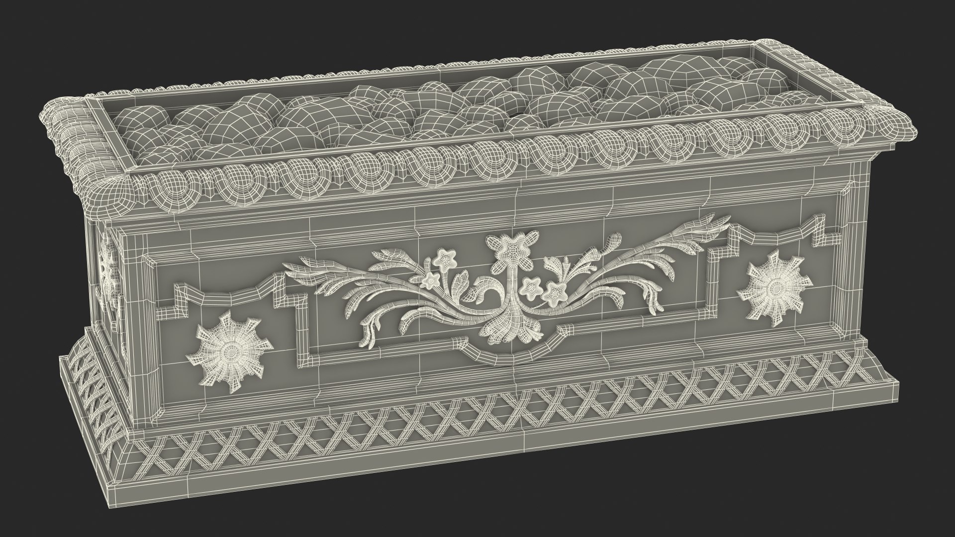 3D Trough Planter With Moss Garden h30 model - TurboSquid 1942195