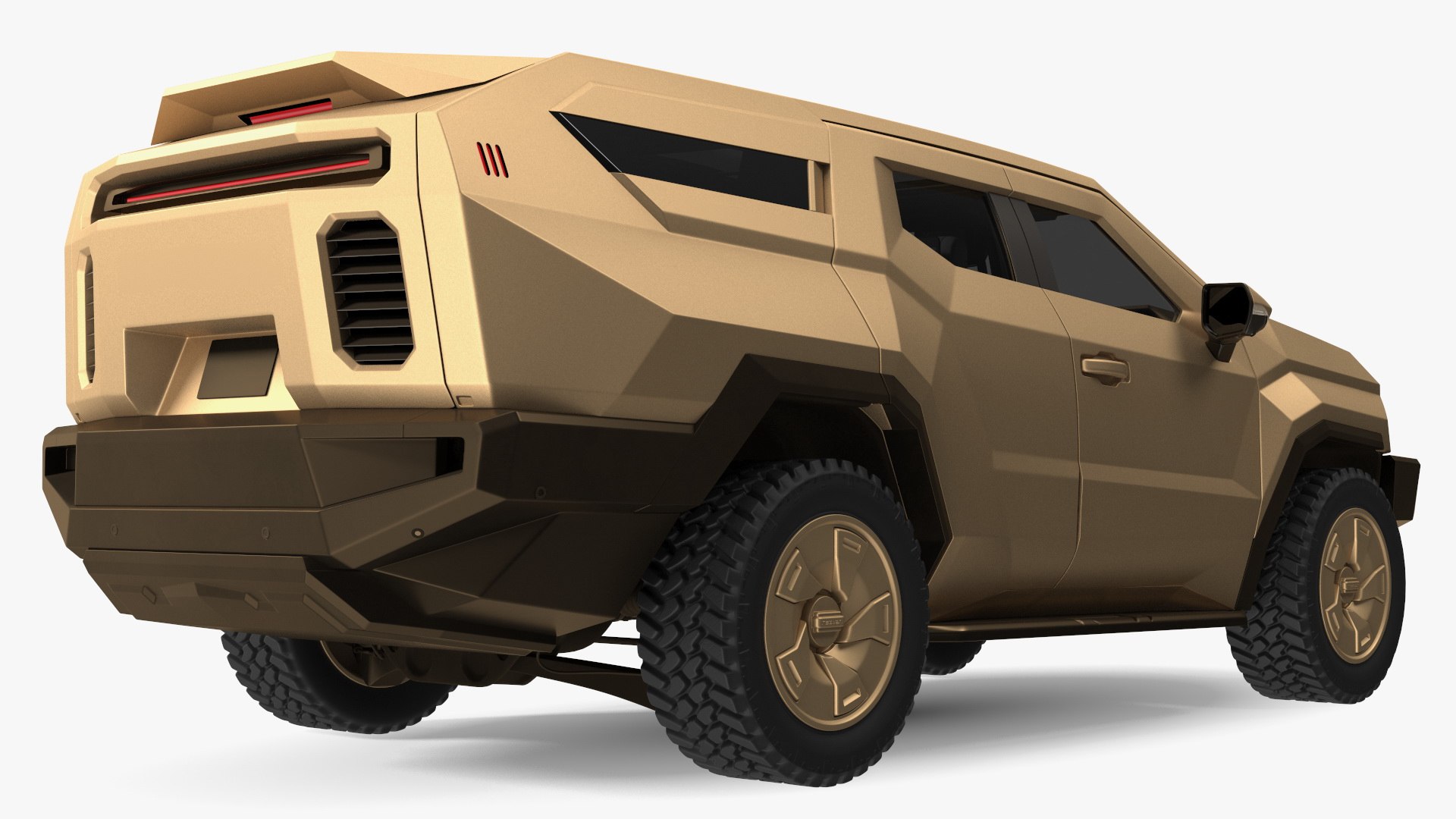 Armored Sand Colored SUV With Lights On 3D - TurboSquid 2268762