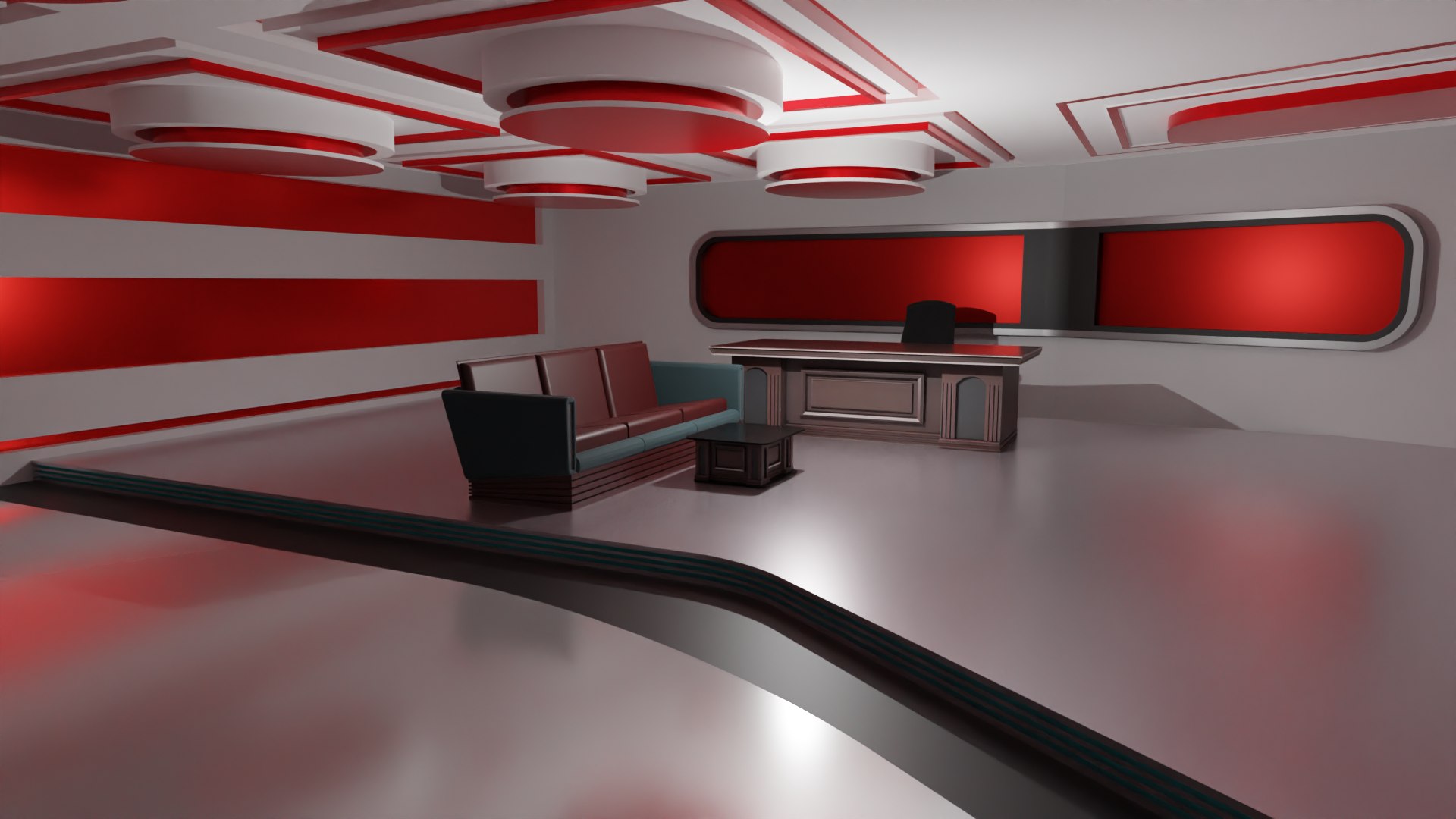 Talk Show Studio 3D model - TurboSquid 2177212
