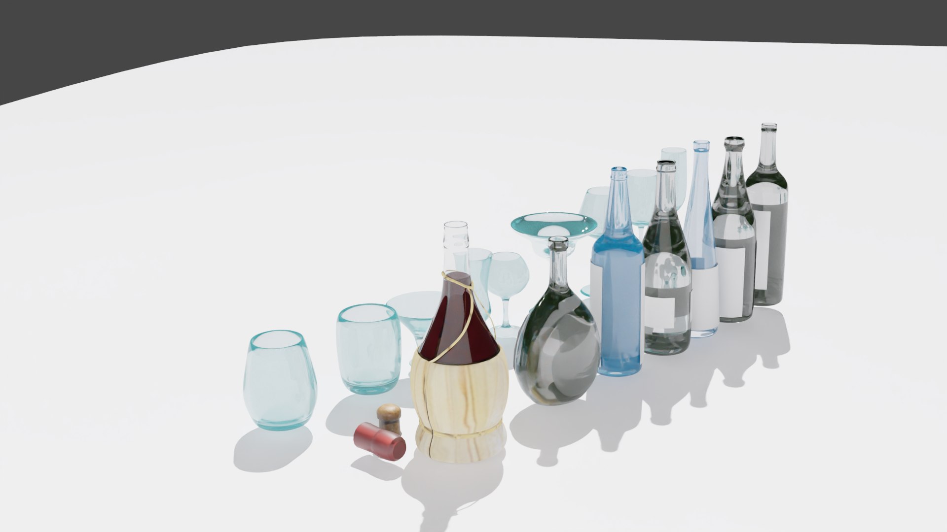 3D Botellas Y Copas - TurboSquid 1770448