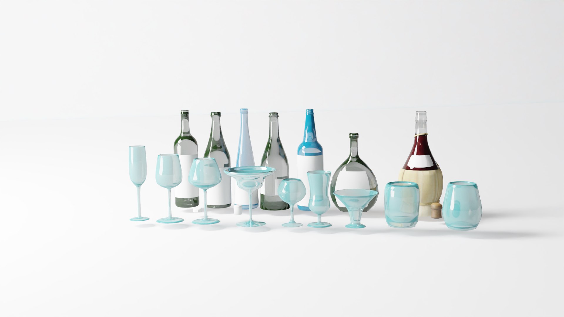 3D Botellas Y Copas - TurboSquid 1770448