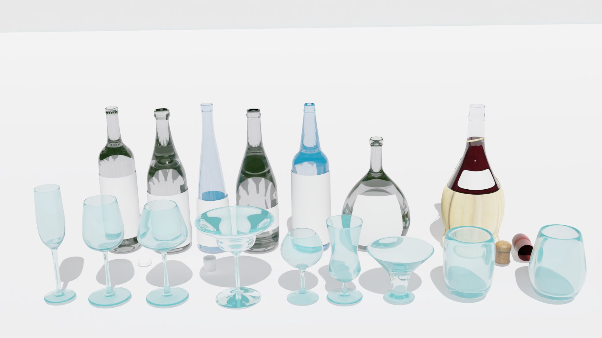 3D Botellas Y Copas - TurboSquid 1770448
