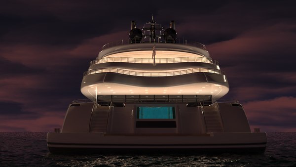 ウィリーはスーパーヨットの夜景を夢見る3Dモデル - TurboSquid 2200315