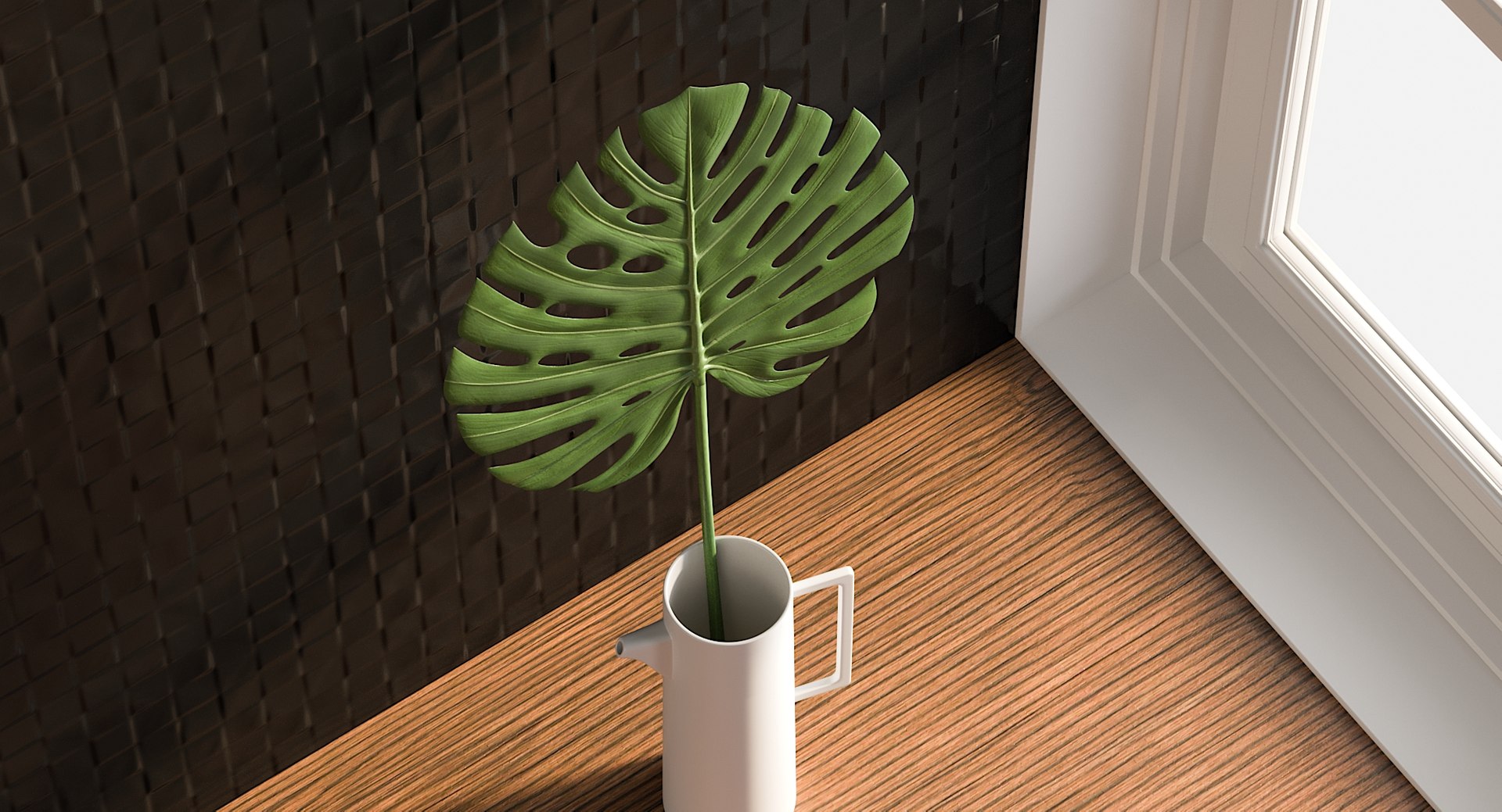 Realistic Faux Monstera Leaf 3D Model - TurboSquid 1464756