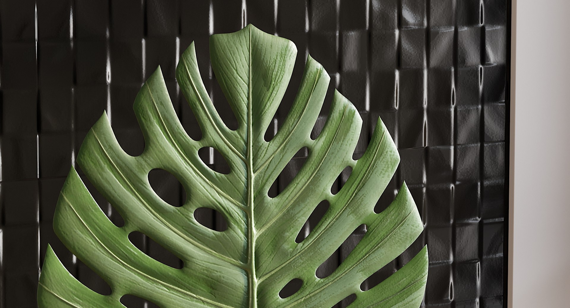 Realistic Faux Monstera Leaf 3D Model - TurboSquid 1464756