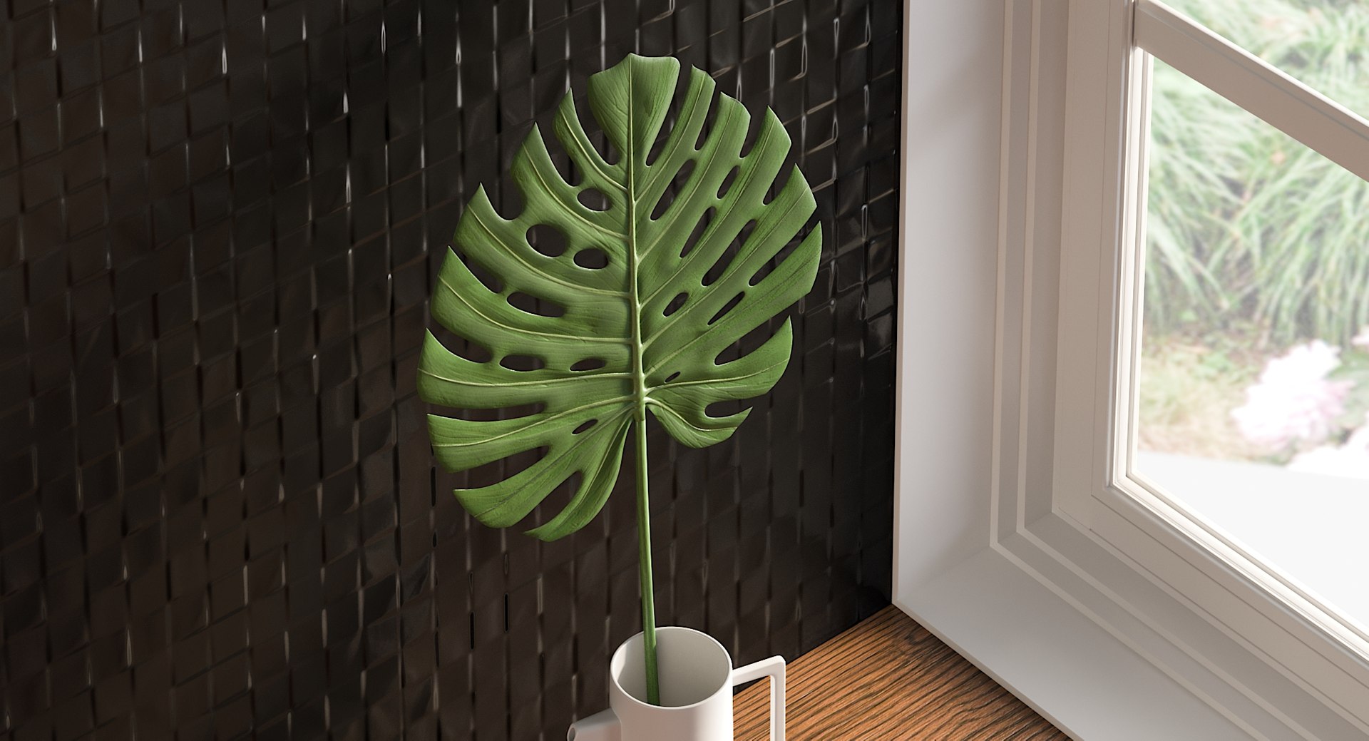 Realistic Faux Monstera Leaf 3D Model - TurboSquid 1464756