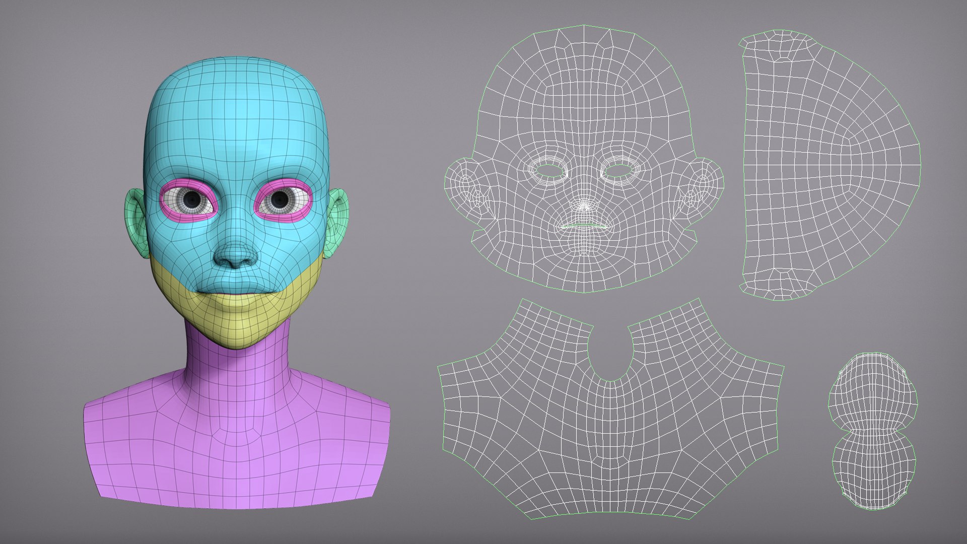 Cartoon Female Character Kelly Base Mesh 3D Model - TurboSquid 1799642