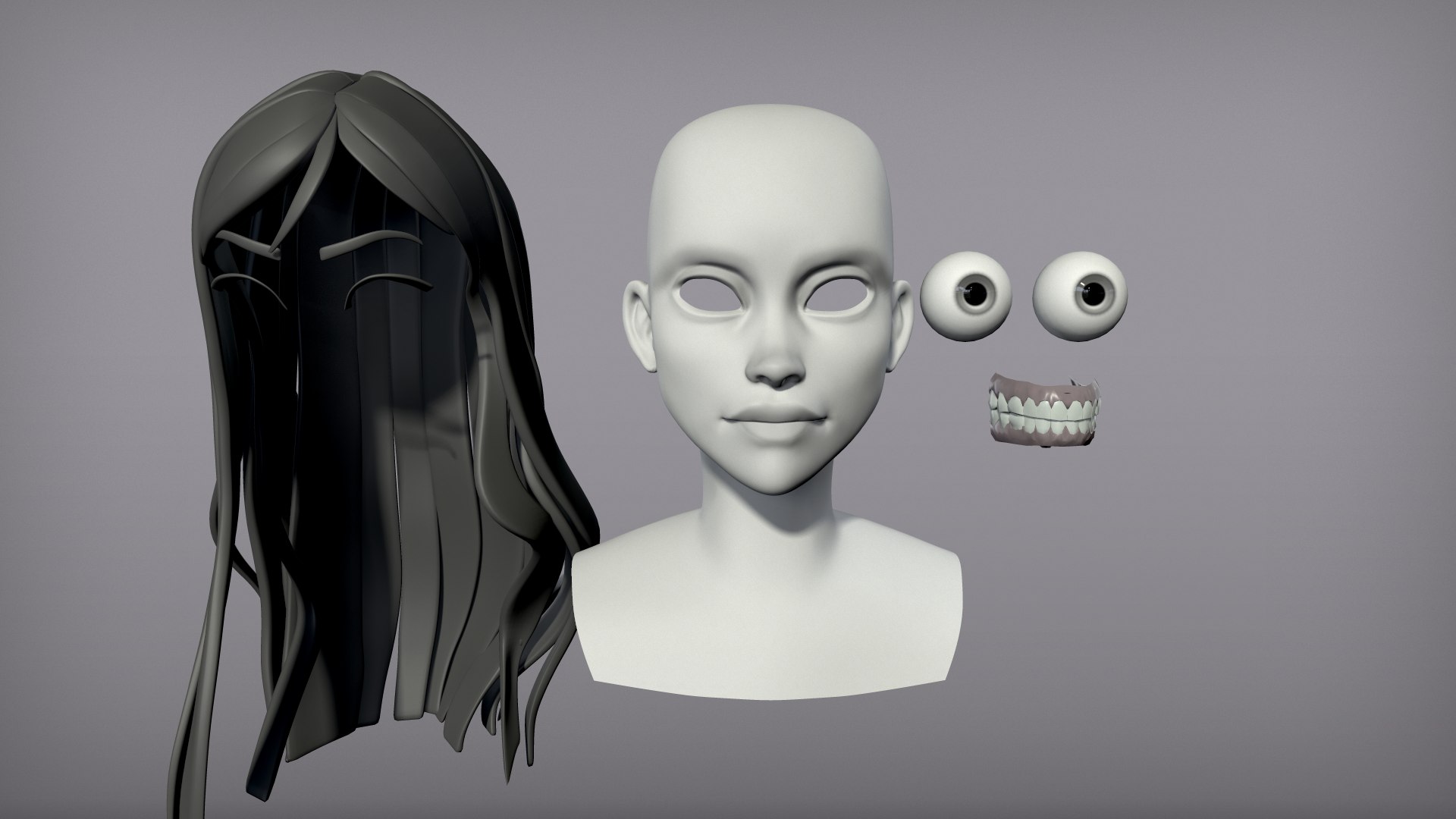 Cartoon Female Character Kelly Base Mesh 3D Model - TurboSquid 1799642