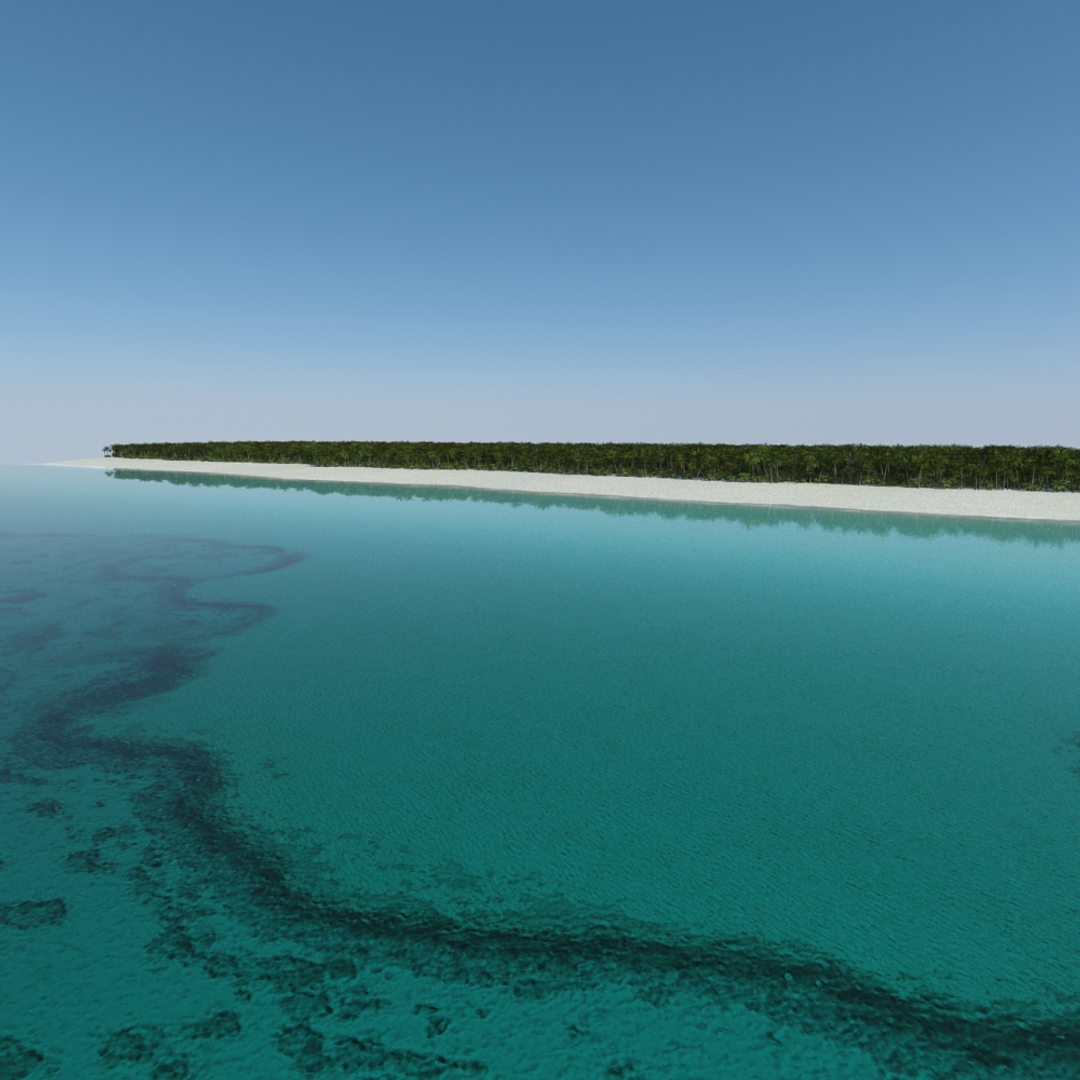 tropical beach 3d max