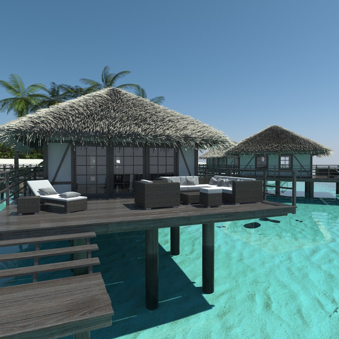 tropical beach 3d max