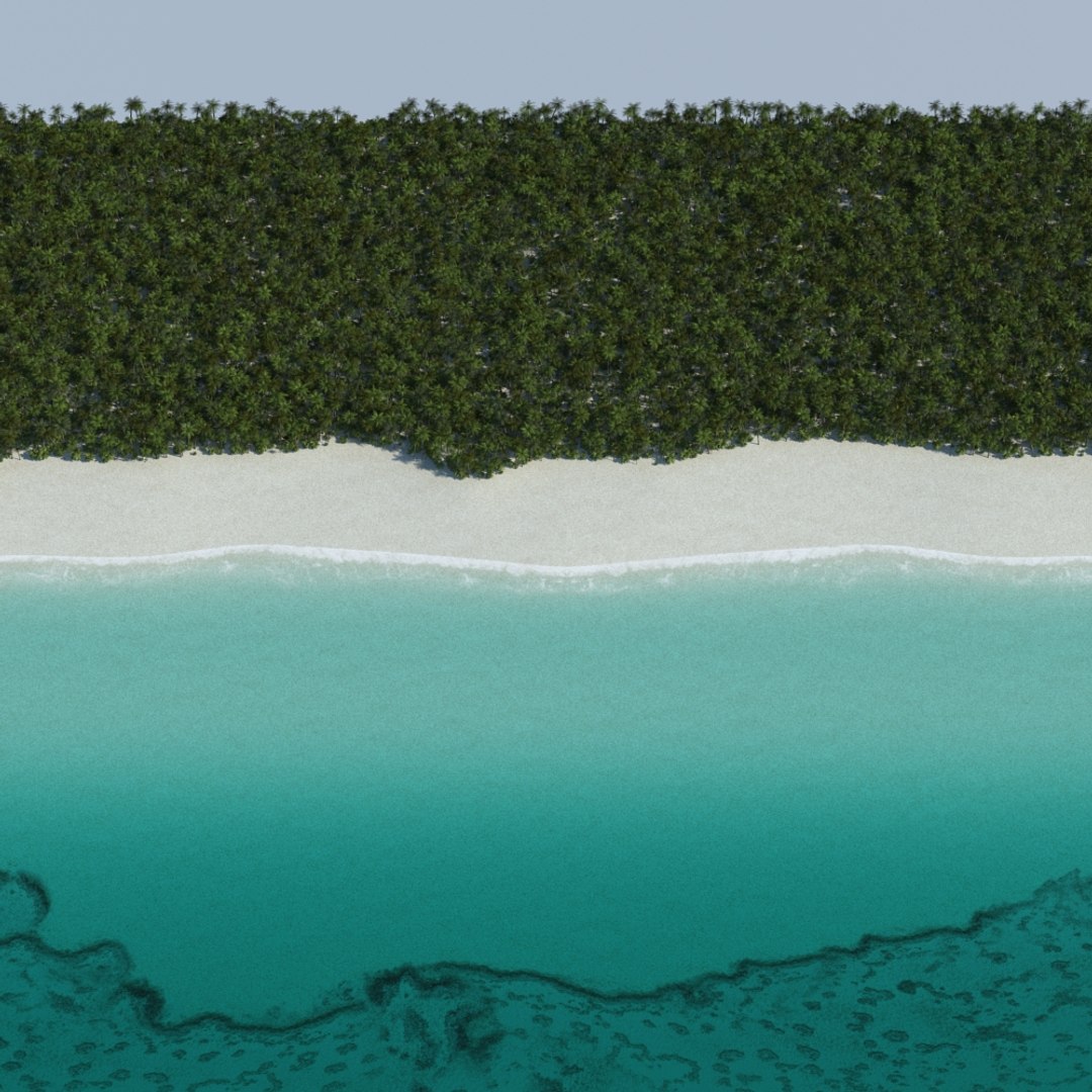 tropical beach 3d max