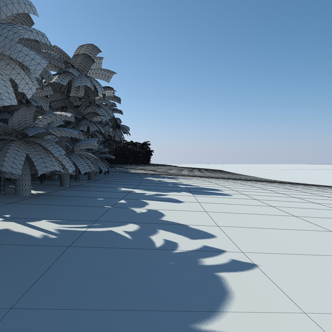 tropical beach 3d max