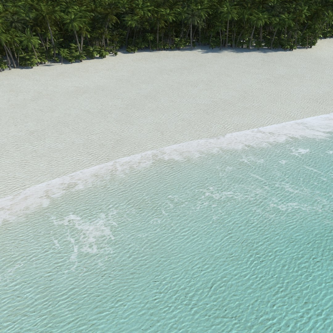 tropical beach 3d max