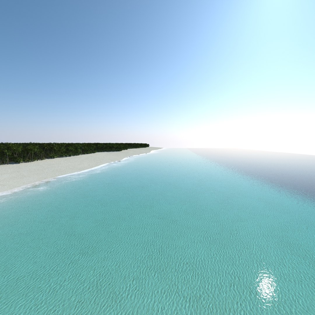 tropical beach 3d max