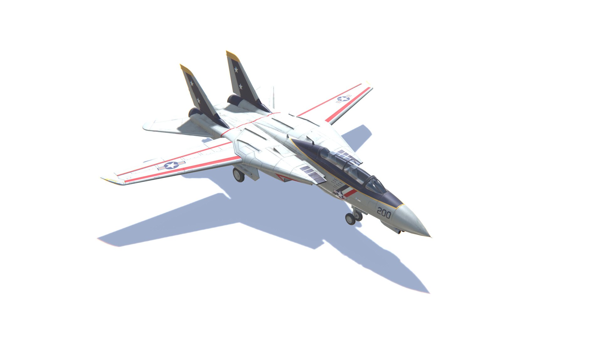 F-14 Tomcat Jet Fighter Aircraft Low-poly Model - TurboSquid 1800236