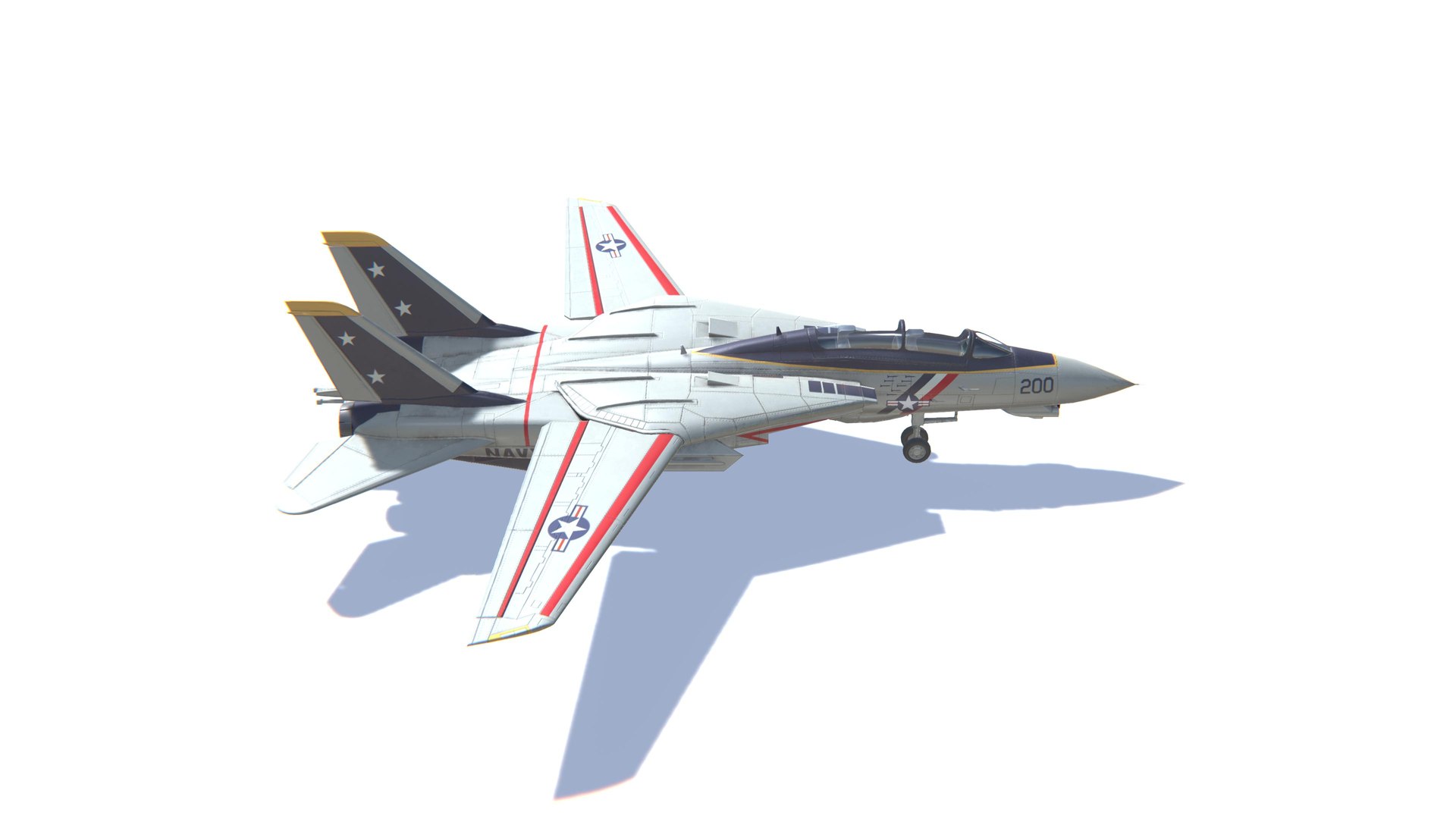 F-14 Tomcat Jet Fighter Aircraft Low-poly Model - TurboSquid 1800236
